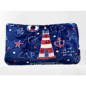 Summertime by The Shore by Décor&More Extra Soft Microplush Throw Blanket (50" x 60") - Lighthouse