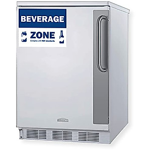 Summit Appliance FF6W7BZLHD Commercial 24" Wide All-Refrigerator; For use in Bars, Restaurants, and Other Commercial Environments; 5.5 cu.ft Capacity; Automatic Defrost; Left Hand Door Swing