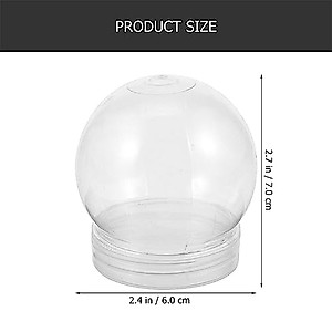 NOLITOY DIY Snow Globe 15pcs Clear Plastic Water Globe with Screw Off Cap Empty Fillable Globe Water Globe Jar Christmas Candy Jar for DIY Crafts Home Decoration Gifts