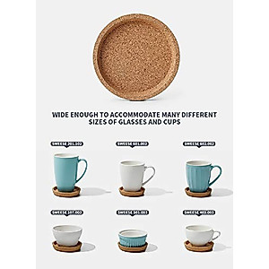 Sweese 241.101 Cork Coasters - 4 Inch Perfect for Most Kind of Mugs - Protect Your Table from a Liquid Ring - Set of 10