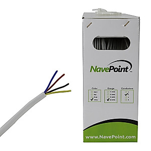 NavePoint Security Burglar Alarm Cable 22/4 22AWG Unshielded 500ft White