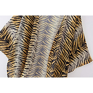 CASURESS Women's Cardigan-Sheer Kimono Loose Summer Floral Print Cover Ups (Large, Type 28)