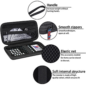 khanka Hard Travel Case Replacement for Texas Instruments TI-83 Plus/TI-84 Plus/TI-84 Plus CE Color Graphing Calculator, Case Only (Black)