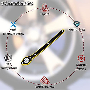 Auto Labor-Saving Jack Ratchet Wrench with Long Handle, Car Jack and Lug Wrench, Handle Scissor Jack, Tire Wheel Lug Wrench Lift Speed Handle Tool for Motorcycle, Car, SUV
