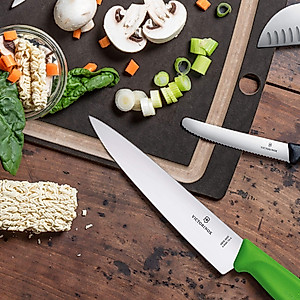 Victorinox 6.8006.19L4B Swiss Classic Carving Knife for Carving, Slicing and Dicing Meats, Vegetables or Fruits Straight Blade in Green, 7.5 inches