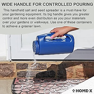 Home-X Ice Melt Salt Dispenser, Grass Seed Spreader, Plastic Garden Container