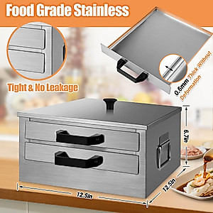 2-Layer Rice Noodle Roll Steamer, Stainless Steel Extra Steam Tray with Thick Plastic Handle, Top Open Rice Roll Steamer, for Chinese Cheung Fun Changfen Cuisine Recipes Cookware, for Furnace, Stove