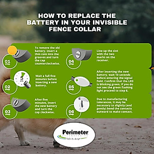 Perimeter Technologies Invisible Fence Collar Battery - Brand Compatible - Includes eOutletDeals Pet Towel (4 Pack)