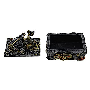 Secret Steam Dragon Decorative Steampunk Trinket Box 6 inch