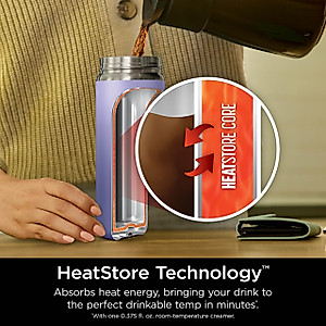 Ninja, Travel Mug, Sip Perfect 16oz, Brings Hot Drinks to Sippable Temperature in Minutes, Stainless Steel, Leak Proof, Dishwasher Safe, Metal, Insulated Tumbler, Wisteria Purple, DW1603LD
