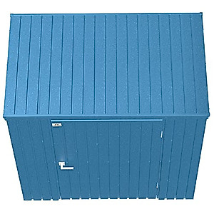 Arrow Shed Elite 6' x 4' Outdoor Lockable Steel Storage Shed Building with Pent Roof, Blue Grey
