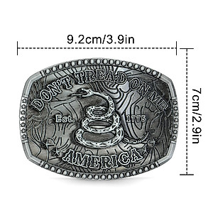 Belt Buckles Men Western Cowboy - Don't Treat On Me Belt Buckle Western Belt Buckles for Men Snake Belt Buckle Women Mens Belt Buckle Silver Belt Buckle, Cowboy Belt Buckles for Men Patriotic Hebillas