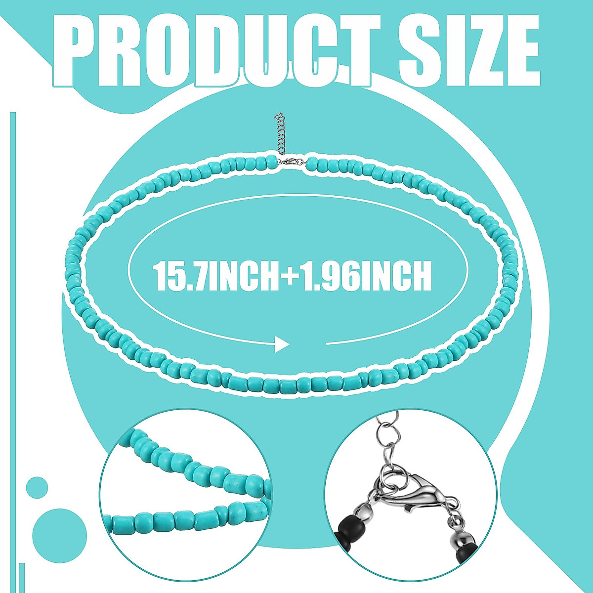 Yinkin 12 Pcs Puka Shell Necklace Beach Surfer Beaded Necklace Summer Surfer Chokers for Men Women Jewelry(Multicolor)