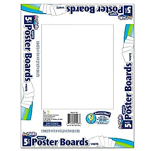 ArtSkills 11" x 14" Poster Board School and Craft Supplies, 5-Pack, White