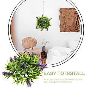 DOITOOL 2Pcs Artificial Green Plant Decorative Balls, Artificial Topiary Ball Hanging Faux Boxwood Plants for Indoor, Outdoor, Backyard, Garden, Balcony, Wedding and Home Decor