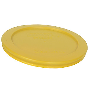 Pyrex (2) 7200 2 cup Glass Dishes & (2) 7200-PC 2 Cup Butter Yellow Lids Made in the USA