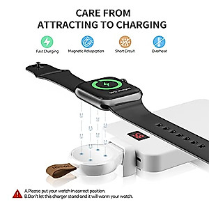 NEWDERY Charger for Apple Watch Portable iWatch USB Wireless Charger, Travel Cordless Charger with Light Weight Magnetic Quick Charge for Apple Watch Ultra Series 8 7 SE 6 5 4 3 2 1, White