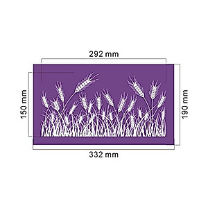 AK ART KITCHENWARE Barley Design Mesh Stencils for Cakes Royal Icing Lace Mat Fondant Molds Cake Tools Cake Stencil Painting Stencils Bakeware Pastry Tools Cake Shop Tools Bakery MST-27