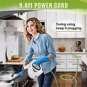 Pressurized Handheld Multi-Surface Natural Steam Cleaner with 12 pcs Accessories, Multi-Purpose Steamer for Home Use, Steamer for Cleaning Floor, Upholstery, Grout and Car