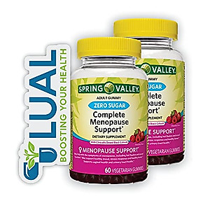 Experience Natural Relief with Spring Valley Menopause Support Gummies - 60 Count (Pack of 2). Includes Luall Fridge Magnetic