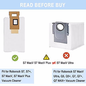 LesinaVac 12 Pack Dust Bags - S7 Compatible with Roborock S7+ Vacuum Cleaner, 3L Large Capacity, Auto-Empty Dock