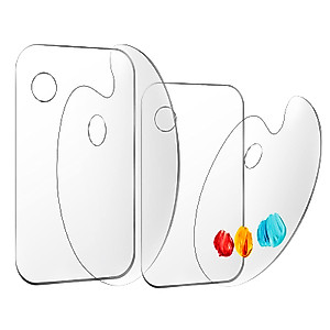 4PCS Paint Pallet Clear Premium Acrylic Paint Palette, Easy Clean Transparent Non-Stick Upgrade Paint Tray Palette, Good for Acrylic or Oil Painting Palette