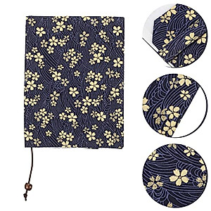 NUOBESTY Books Sleeves Flower Pattern Book Cover Washable Book Protector Book Pouch Fabric Paperback Cover Padded Case Blue