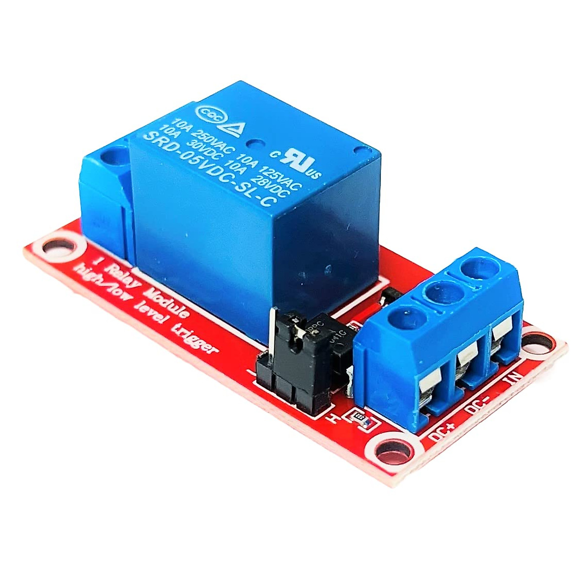 DIYables 3pcs Relay Module for Arduino, ESP32, ESP8266, Raspberry Pi, 1 Channel, 5V, High/Low Level Trigger