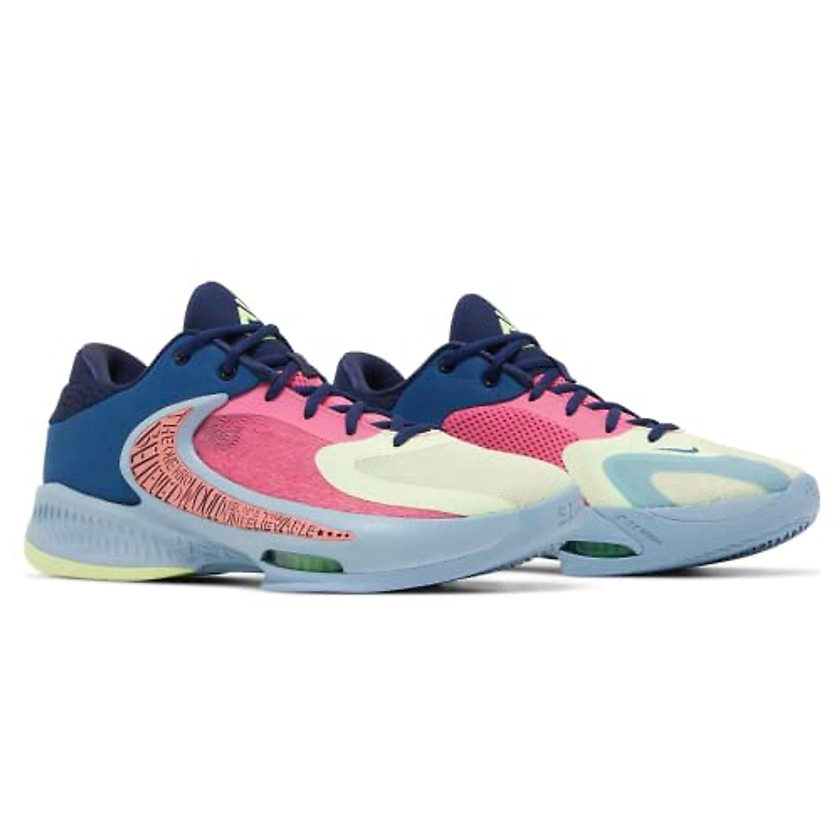 Nike Men's Zoom Freak 4 Basketball Shoes, Dark Marina Blue/Pink Gaze/Midnight Navy/Barely Vol, 12.5 M US