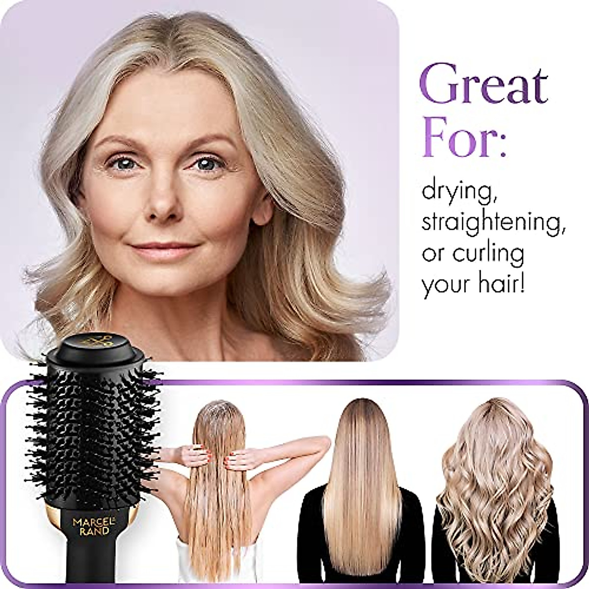 Professional Hair Dryer Brush for Women, 2 in 1 Volumizing Brush Dryer, Oval Brush Blow Dryer 75MM with a Hard Travel Case and Premium Gift Box