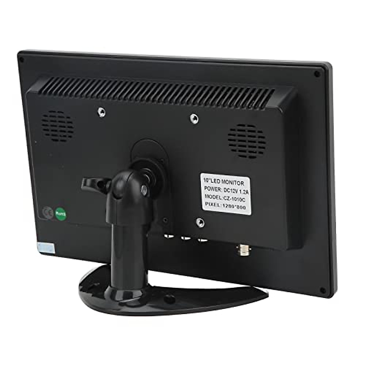 Kufoo Portable Monitor, 10.1 Inch TFT LCD Monitor Remote Control Dual Speakers for Bedroom for Bedside Table (US Plug)