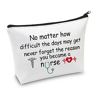 CMNIM Nurse Cosmetic Bag RN Nurse Gifts Nursing Makeup Bag Nurse Student Gifts Nurse Toiletry Bag (RN Nurse Cosmetic Bag White)