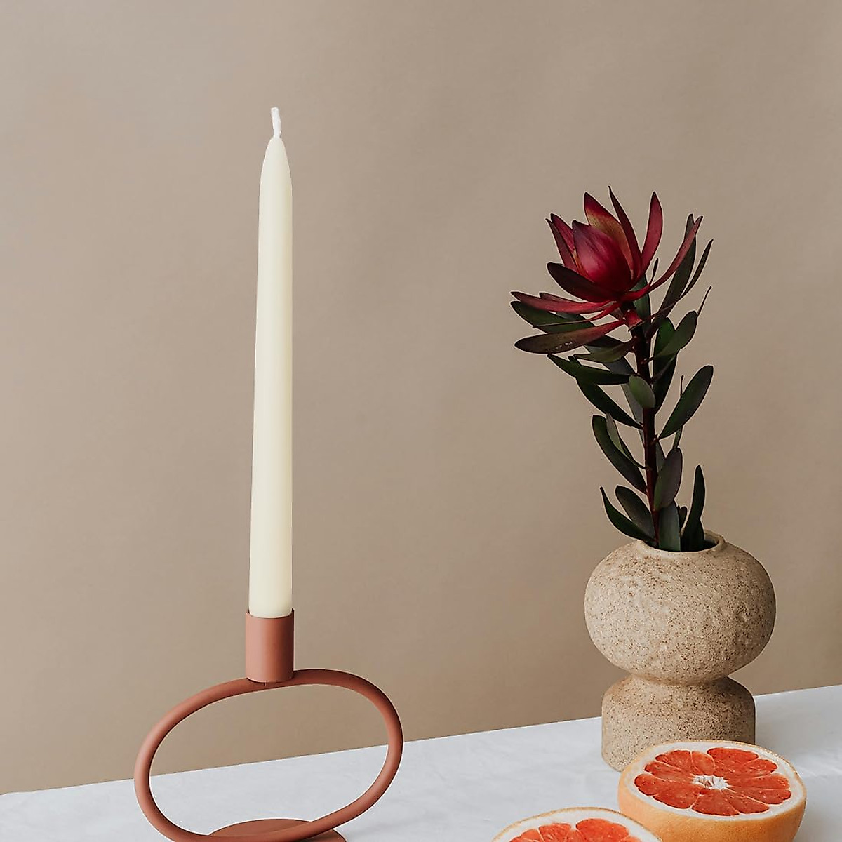 JONERAY 12-inch Ivory Beeswax Taper Candles - 9 Hour Long Burn Time, Pure Natural Non-Toxic Beeswax Candles, 10 Pack