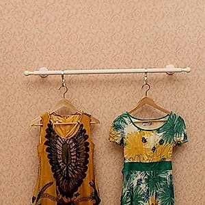 Wall Mounted Coat Rack, Wall mounted clothes rail Clothing Shop Display Stand Hanging Women 's Clothing Shop Hanging Clothes Racks Children' Clothing Racks (Color : White, Size : 100cm) ,For home kitc