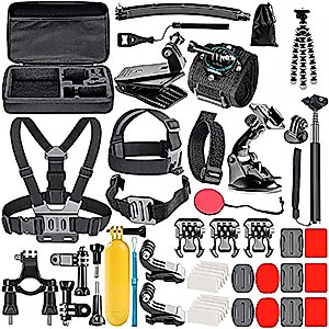 Enzemit 50-in-1 Action Camera Accessories Kit for GoPro Hero 10 9 Max 8 7 6 5 4 3 3+ 2 1, DJI OSMO Action SJ4000/5000/6000