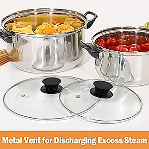 Wadaza Pan Lid 7 Inch - Tempered Glass Pot Lid - Oven Safe Replacement Glass Lid for Frying Pan Wok Pot Skillet