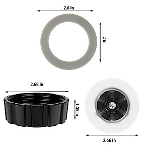 Replacement Parts For Hamilton Beach Blender Blades with Blade Gasket Blender Base Bottom Cap and 2 Rubber O Ring Sealing Ring Gasket