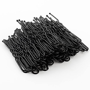 200Pcs 2.4 & 2 Inchs U Shaped Hair Pins Bun Hair Pins Bun Bobby Pins With Storage Box for Women Girls and Hairdressing Salon (Black)