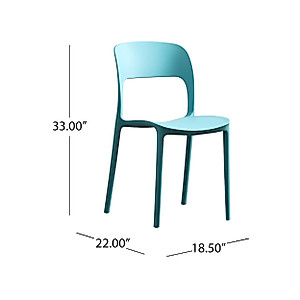 Christopher Knight Home Dean Outdoor Plastic Chairs (Set of 4), Teal