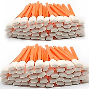 Wellgler's Foam Cleaning Swab,for Electronics, Camera, Optical Lens Cleaning and Clean Inkjet Printer (200pcs Orange)