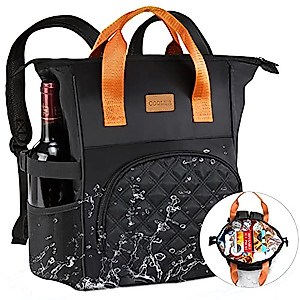 BAGSPRITE Insulated Backpack Cooler for Women, Soft Cooler Backpack with Ice Pack, 24 Can Small Ice Chest Backpack, Waterproof Large Insulated Lunch Bags, Small Lunch Backpack for Camping, Beach