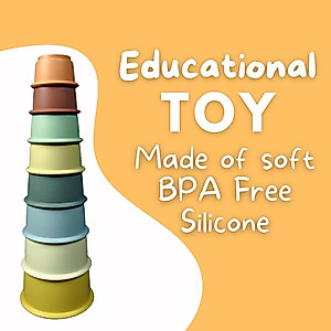 NEAFRON 8 PCS Baby Stacking Toys for Toddlers 1-3, Nesting Cups, Early Educational Development Baby Stacking Cups, Bathing Toys for Boys and Girls