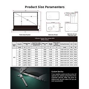 VIVIDSTORM-Projector Screen S 110 inch Portable Folding Stand Indoor Tension Floor Screen 4k HD White Cinema, 4K/3D/UHD Gaming/Home Cinema,Compatible with Normally Projector,VSDSTW110H