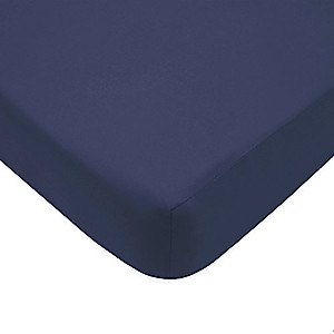 American Baby Company 100% Cotton Percale Fitted Crib Sheet and Skirt, Navy Zigzag, for Boys