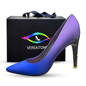 Versaitone Women Heels Pump 4 inch - Handcrafted Closed Pointed Toe Stiletto Heels, Classy Non-Slip Heels with Patent Leather - Lambskin Cushion for Enhanced Wear & Comfort