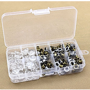 yueton 2 Pcs 10 Compartment Slot Adjustable Jewelry Bead Organizer Box Storage Container Case (Clear+Blue)
