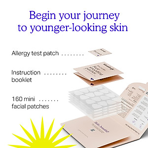 BLUMBODY Face & Forehead Wrinkle Patches - Mini Anti Wrinkle Facial Patches to Smooth Eye, Mouth, Forehead Wrinkles - Non-Silicone Face Tape for Fine Wrinkles between Eyes & Face - 160 Face Patches