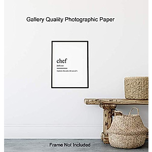 Chef Definition Typography Wall Art Print - Funny Home Decor for Kitchens - A Perfect Gift for Mothers Day, Moms, Cooks and Chefs - 8x10 Photo - Unframed