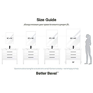 Better Bevel 30" x 40" Frameless Rectangle Bathroom Wall Mirror | Polished Edge