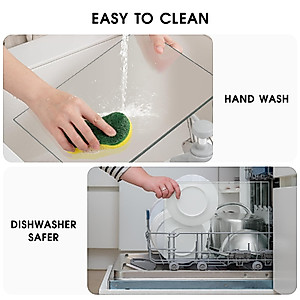 JAMBALAY Tempered Glass Cutting Board for Kitchen, Clear Cutting Board for Countertop with Rubber Feet - Set of 2 (12"x16" & 8"x12") - Scratch Resistant, Heat Resistant, Non-Slip, Shatterproof